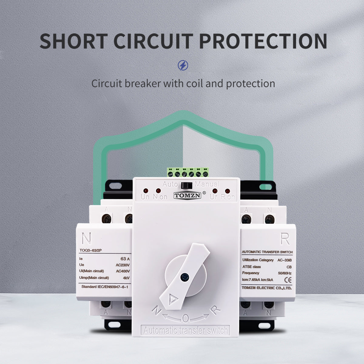 TOMZN 2P 63A/125A 230V MCB type Dual Power Automatic transfer switch A