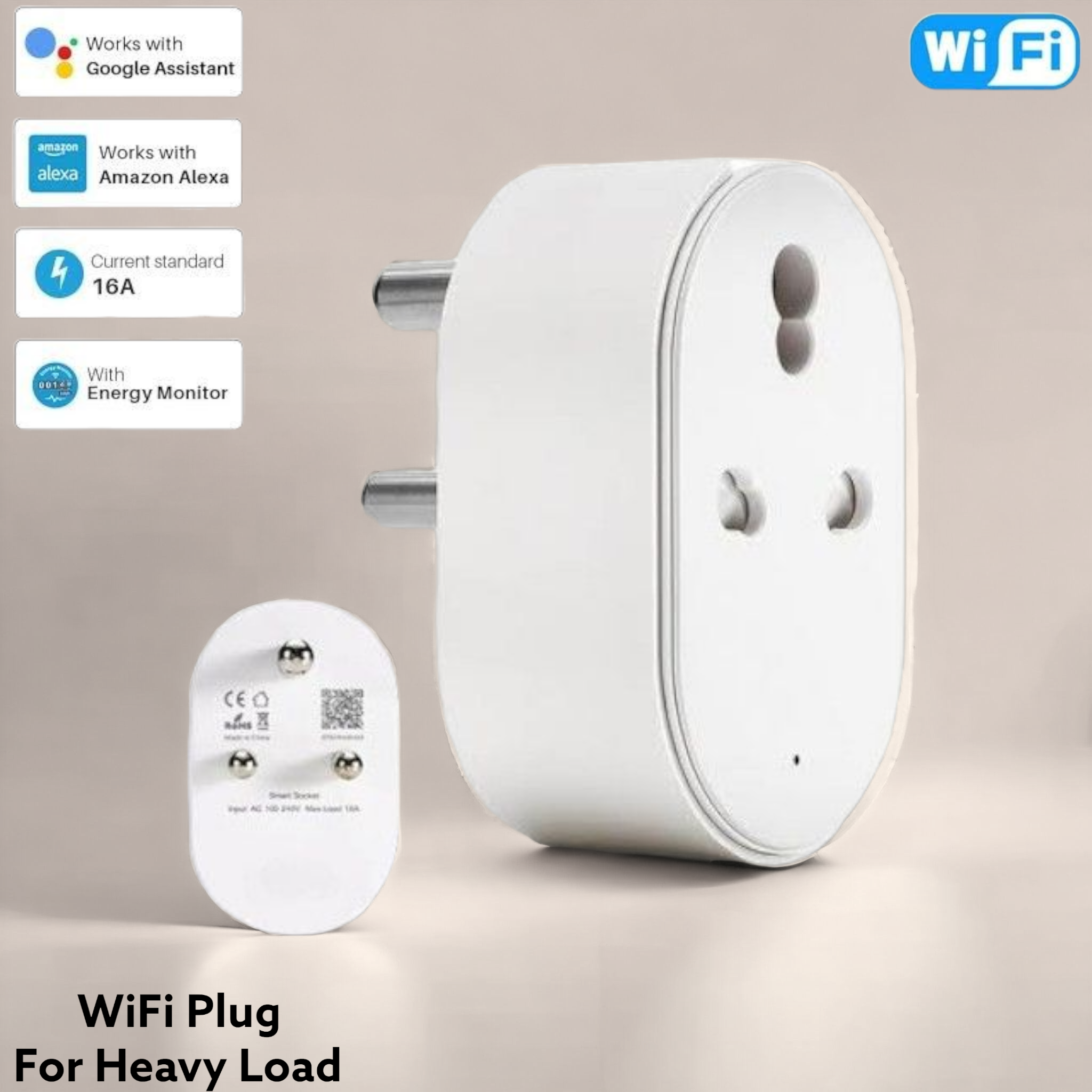 Smart WiFi Power Plug 16A for Heavy Load Air Conditioner, Wifi Control