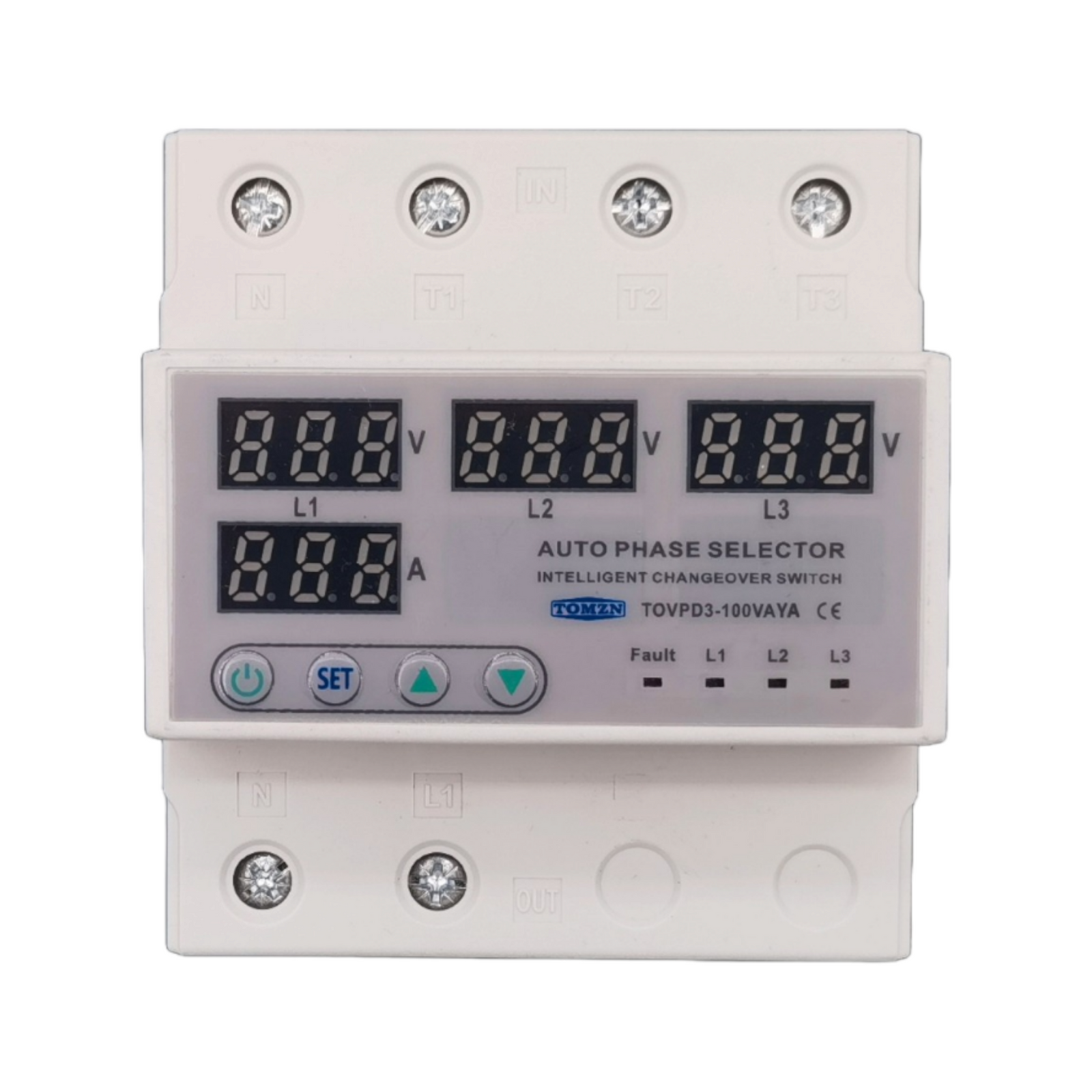 Tomzn 3 phase Auto Phase Selector 100A and 63A Voltmeter adjustable Ov