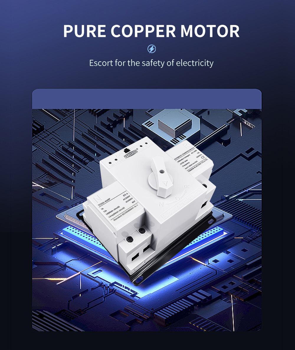 TOMZN 2P 63A/125A 230V MCB type Dual Power Automatic transfer switch A